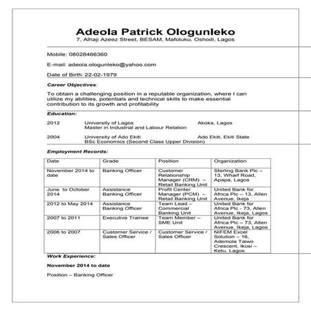 Adeola ologunleko cv | DOC