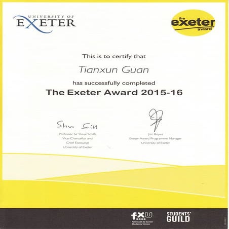 Exeter award | PDF