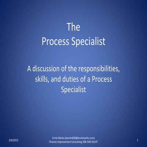 Process Spcialist | PPTX