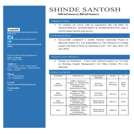 santosh resume1 | PDF