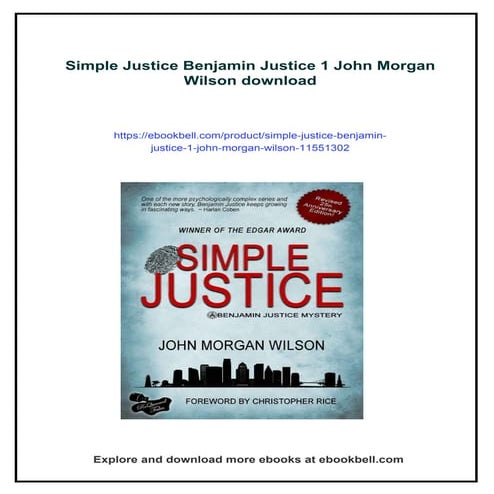 Simple Justice Benjamin Justice 1 John Morgan Wilson | PDF