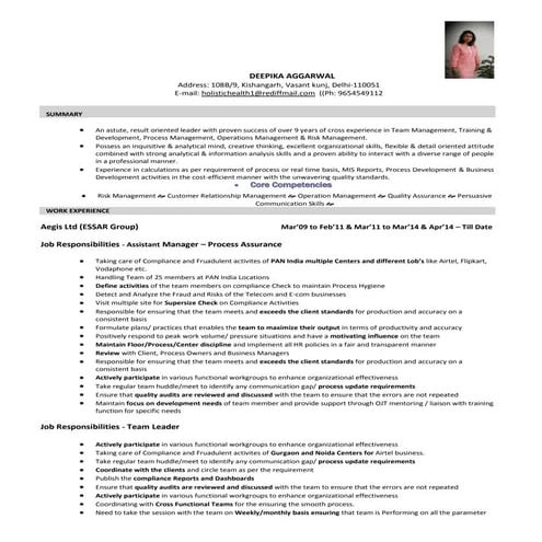 Process Specialist Job Description | DOC