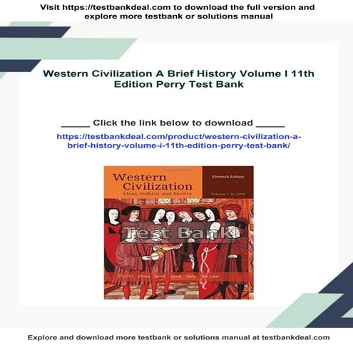 Western Civilization A Brief History Volume I 11th Edition Perry Test ...
