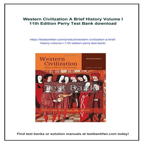 Western Civilization A Brief History Volume I 11th Edition Perry Test ...