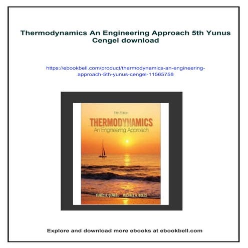 Thermodynamics An Engineering Approach 5th Yunus Cengel | PDF