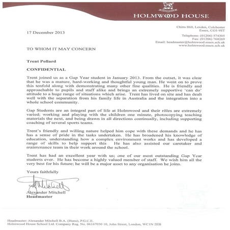 T Pollard Reference 01- Alex Mitchell | PDF