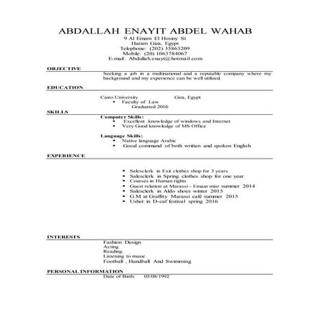 Abdallah `s CV | DOCX