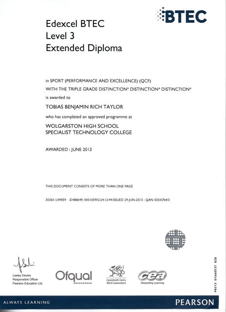 BTEC Sport Level 3 (Page 3) | PDF