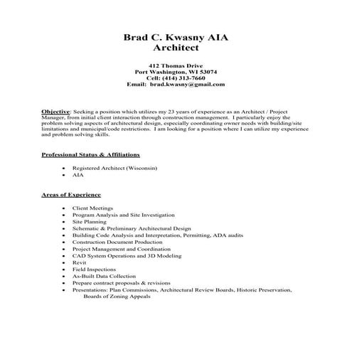 Brad Kwasny - Resume 2016 | PDF