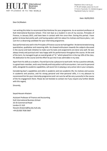 A Chevening Scholarship Recommendation Letter for Ms.Nchafac Julegette ...