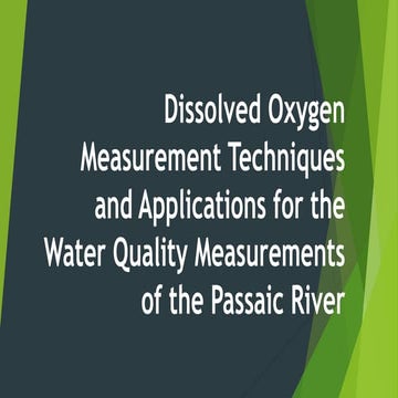Dissolved Oxygen Measurement Techniques and Aplications for the Water ...