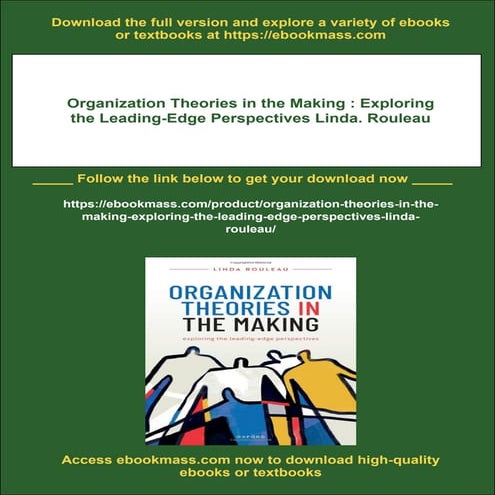 Organization Theories in the Making : Exploring the Leading-Edge ...