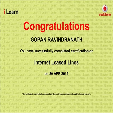 Internet Lease Line Certification | PDF