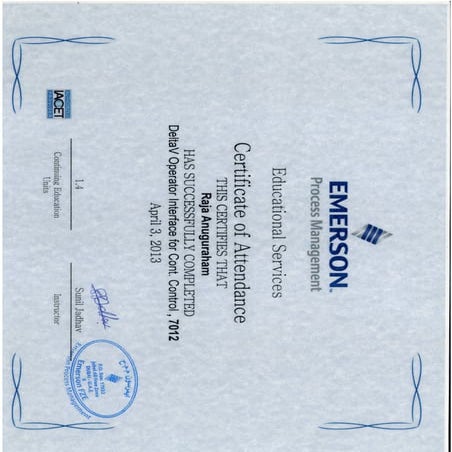 Emerson Simulator Trg Certificate | PDF | Computer Software and ...