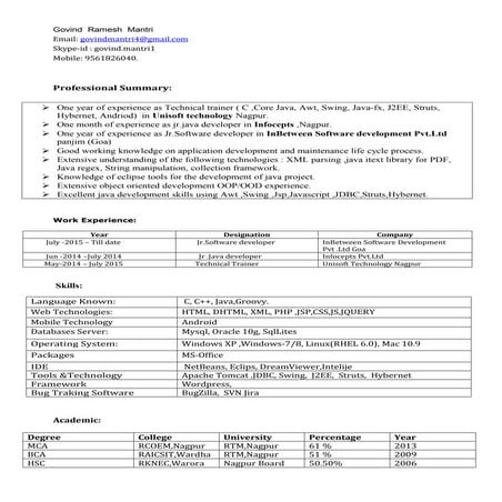 mca_resume (1) | DOC