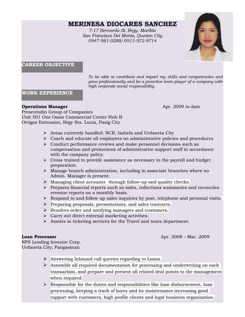 MPManzon Resume(rev) (2) | DOC | Business Accounting & Finance | Business