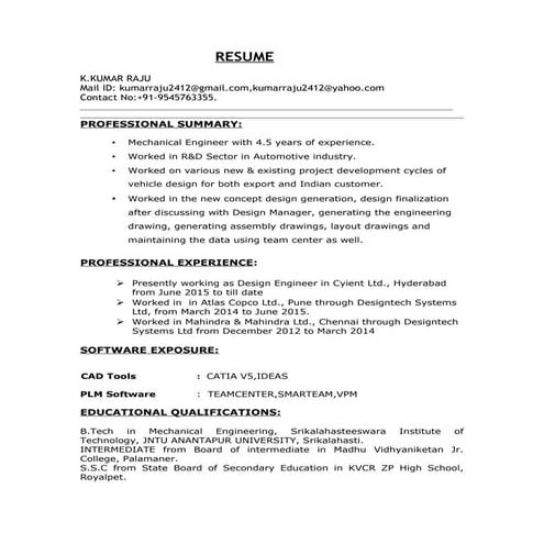 Kumar_Resume | DOC