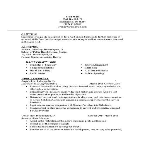 Evan Ware final resume | PDF