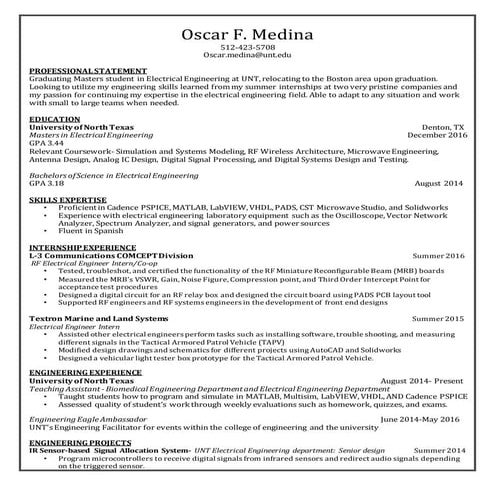 Oscars Resume | DOCX