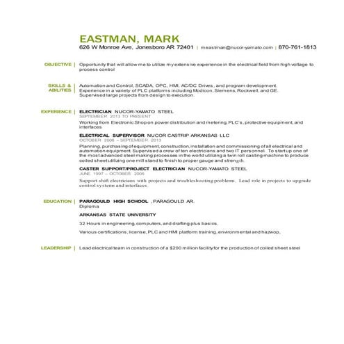Mark Eastman Resume (1) | PDF