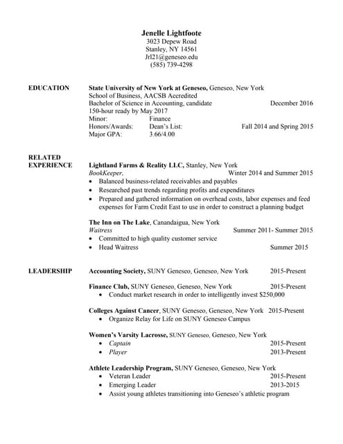 Lindsey Dunlevy Resume | PDF | Business Accounting & Finance | Business