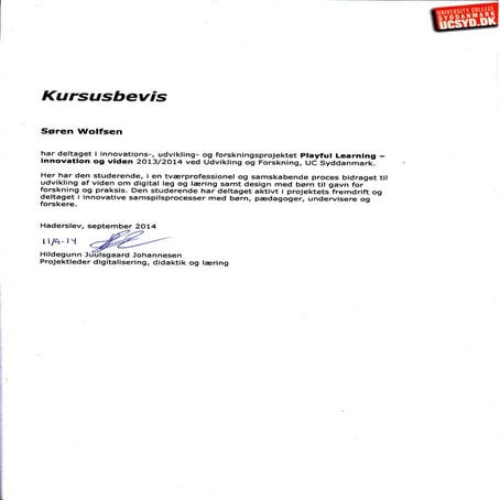 Playful Learning Kursus Bevis | PDF