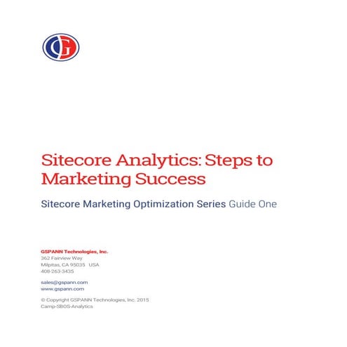 GSPANN Guide ( Sitecore vs. Google Analytics ) | PDF