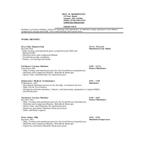Resume_Manufacturing | PDF
