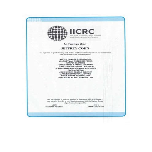 IICRC certificate | DOCX