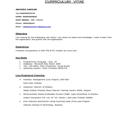 AWADHESH CURRICULUM VITAE | PDF