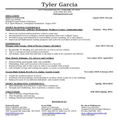 resume (college Freshman year) | DOCX