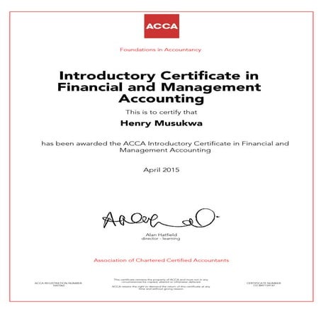 Introductory Certificate | PDF
