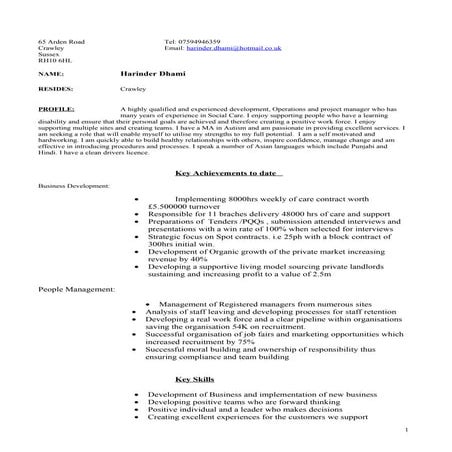 Harinder Dhami updated c v current harinder | DOC