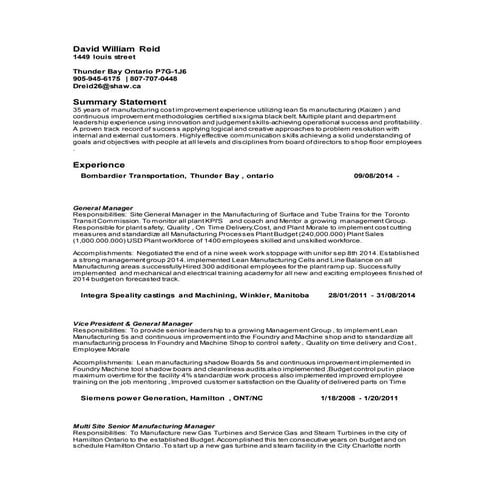 DavidReid Revised Resume 2 | PDF