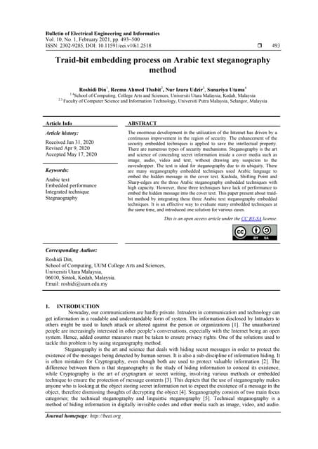 Review on feature-based method performance in text steganography | PDF