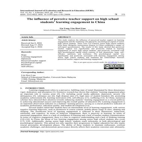 Perceive social support, academic self-efficacy, and learning ...