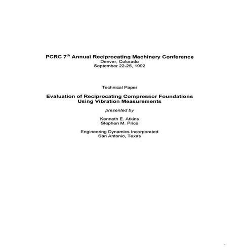 58 evaluation of reciprocating compressor foundation using vibration ...