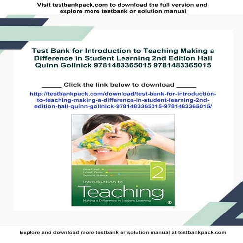 Test Bank for Introduction to Teaching Making a Difference in Student ...