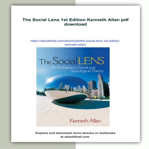 The Social Lens 1st Edition Kenneth Allan | PDF
