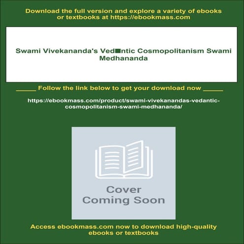 Swami Vivekananda's Vedāntic Cosmopolitanism Swami Medhananda | PDF