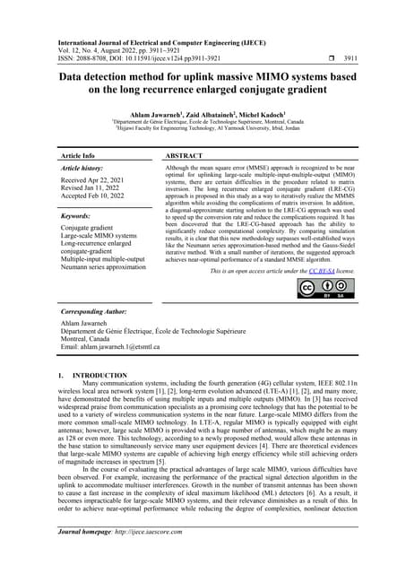 Data Detection Method For Uplink Massive Mimo Systems Based On The Long Recurrence Enlarged