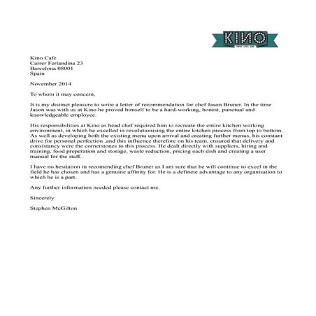 Letter of reco Kino | ODT