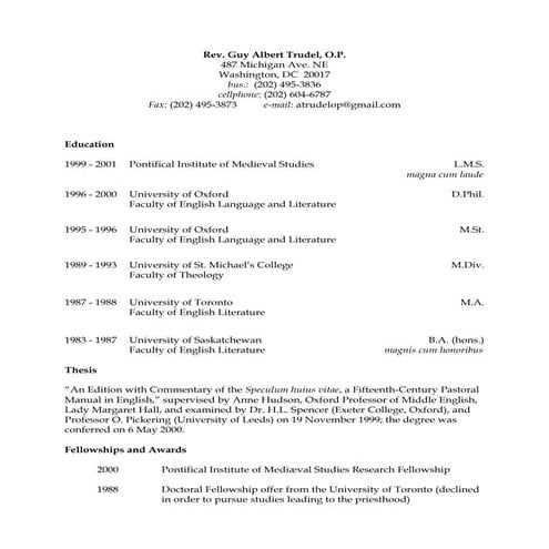 Academic Curriculum vitae | DOC