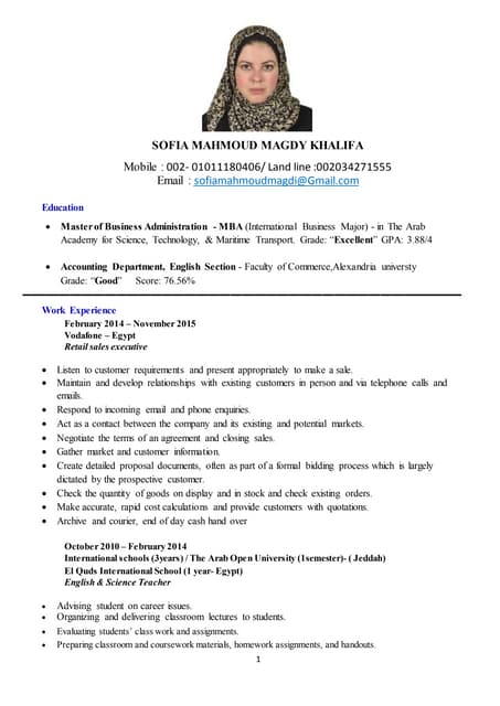 hatem cv | ODT | Business | Business and Finance