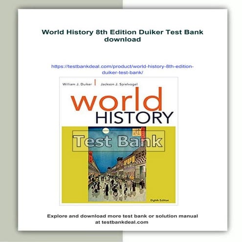 World History 8th Edition Duiker Test Bank | PDF