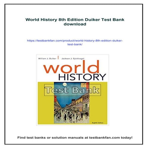 World History 8th Edition Duiker Test Bank | PDF