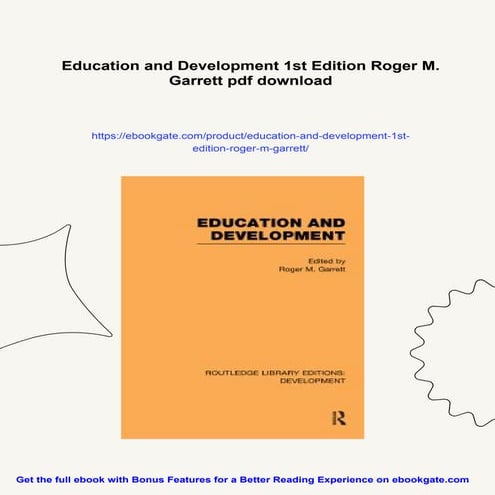Education and Development 1st Edition Roger M. Garrett | PDF