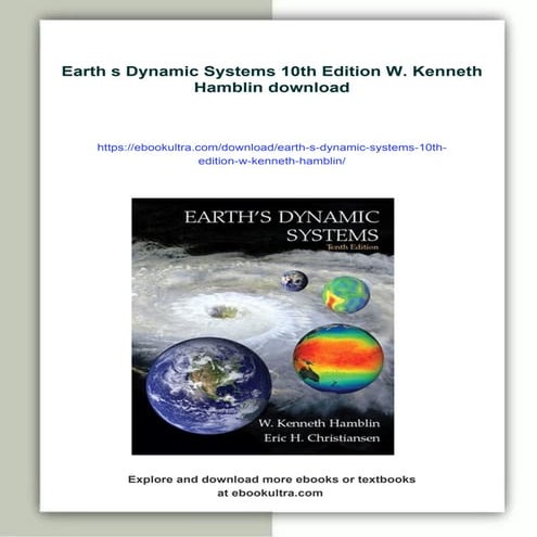 Earth s Dynamic Systems 10th Edition W. Kenneth Hamblin | PDF