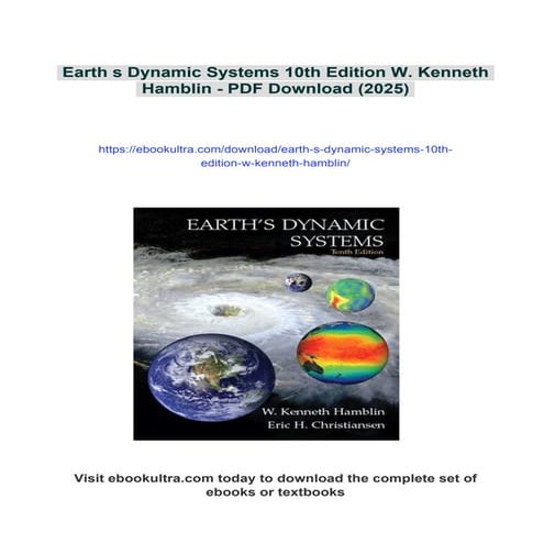 Earth s Dynamic Systems 10th Edition W. Kenneth Hamblin | PDF