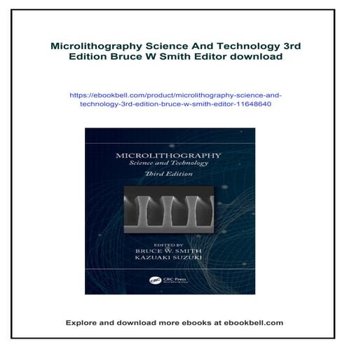 Microlithography Science And Technology 3rd Edition Bruce W Smith ...